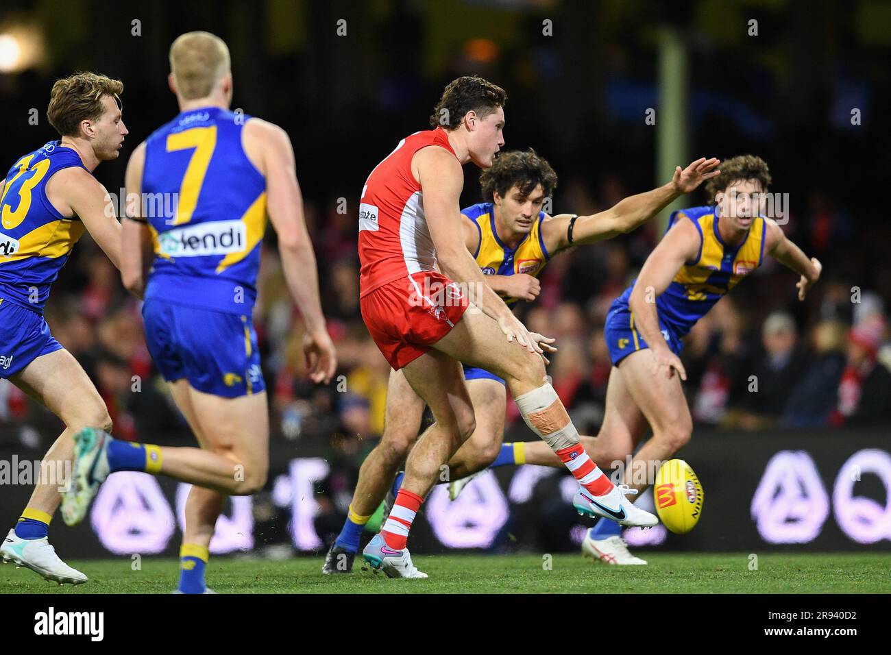 Sydney, Australia. 24th June, 2023. Hayden McLean of the Sydney Swans ...