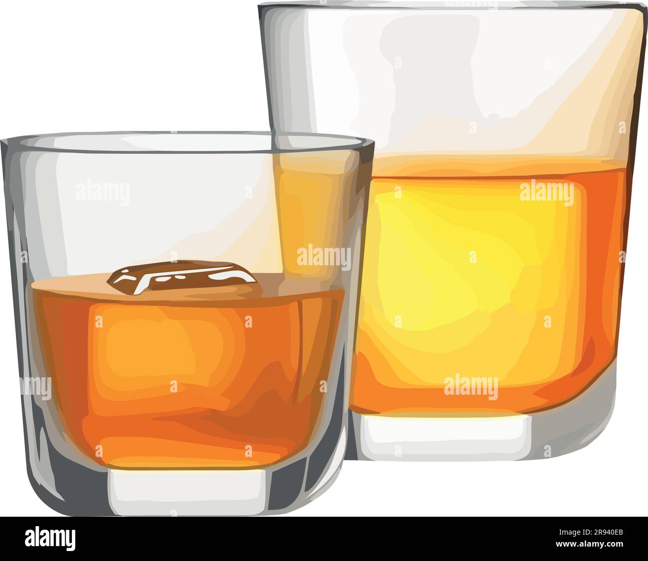 Whiskey cocktail in crystal Stock Vector Images - Alamy