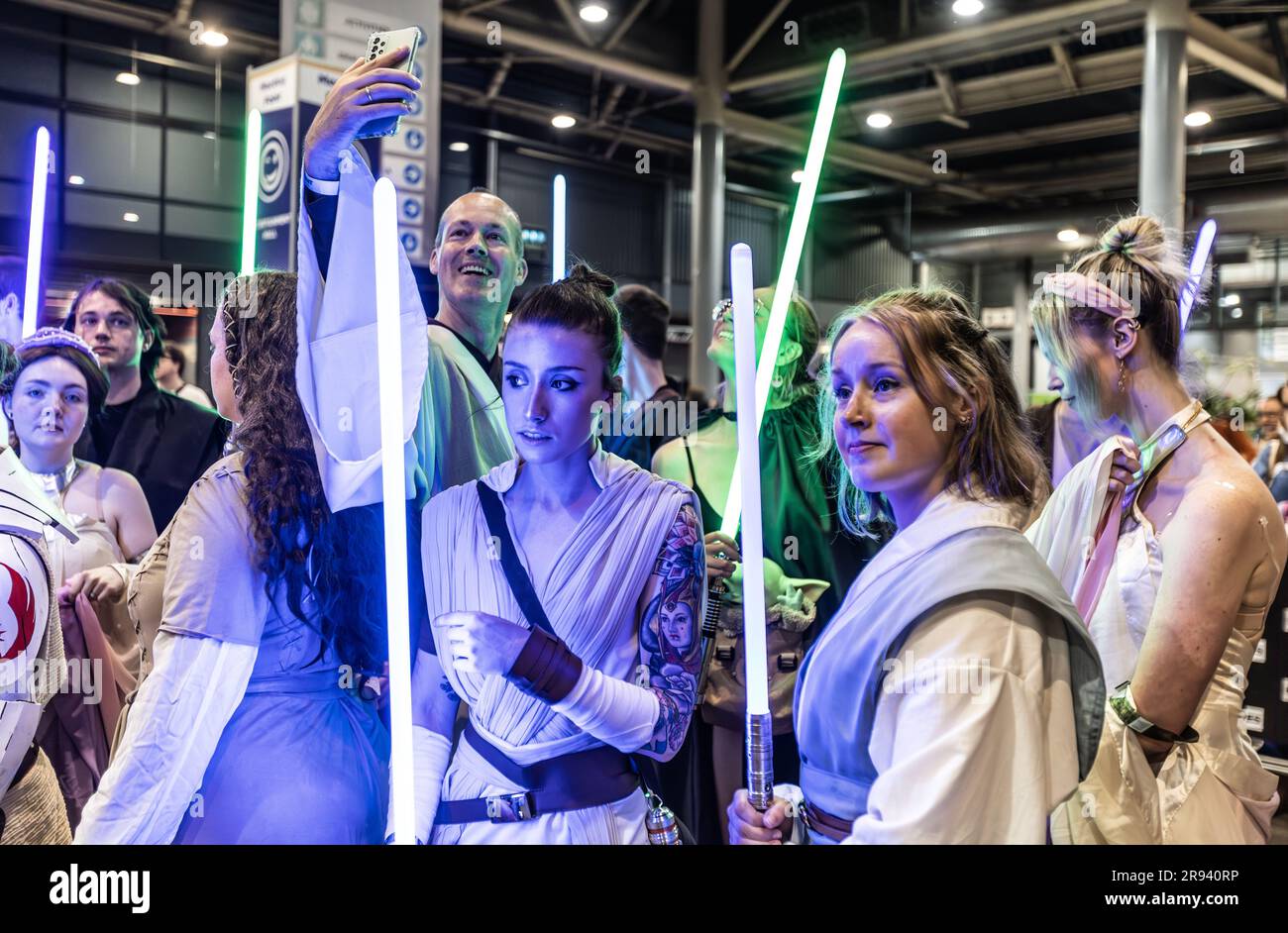 UTRECHT - Visitors in cosplay costume during the Dutch Comic Con in the ...