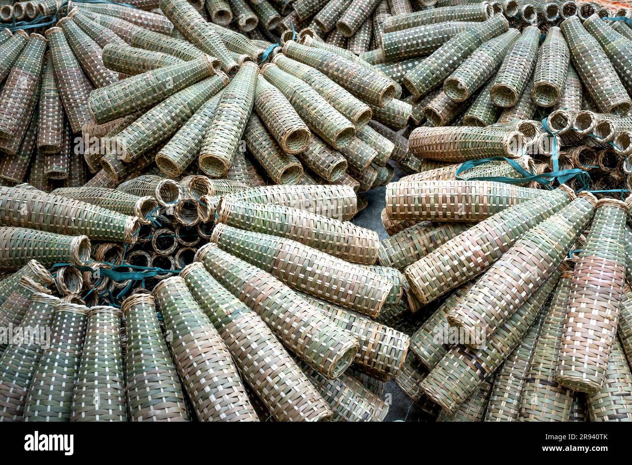 traditional bamboo fish and shrimp traps in Yen Bai province, Vietnam ...
