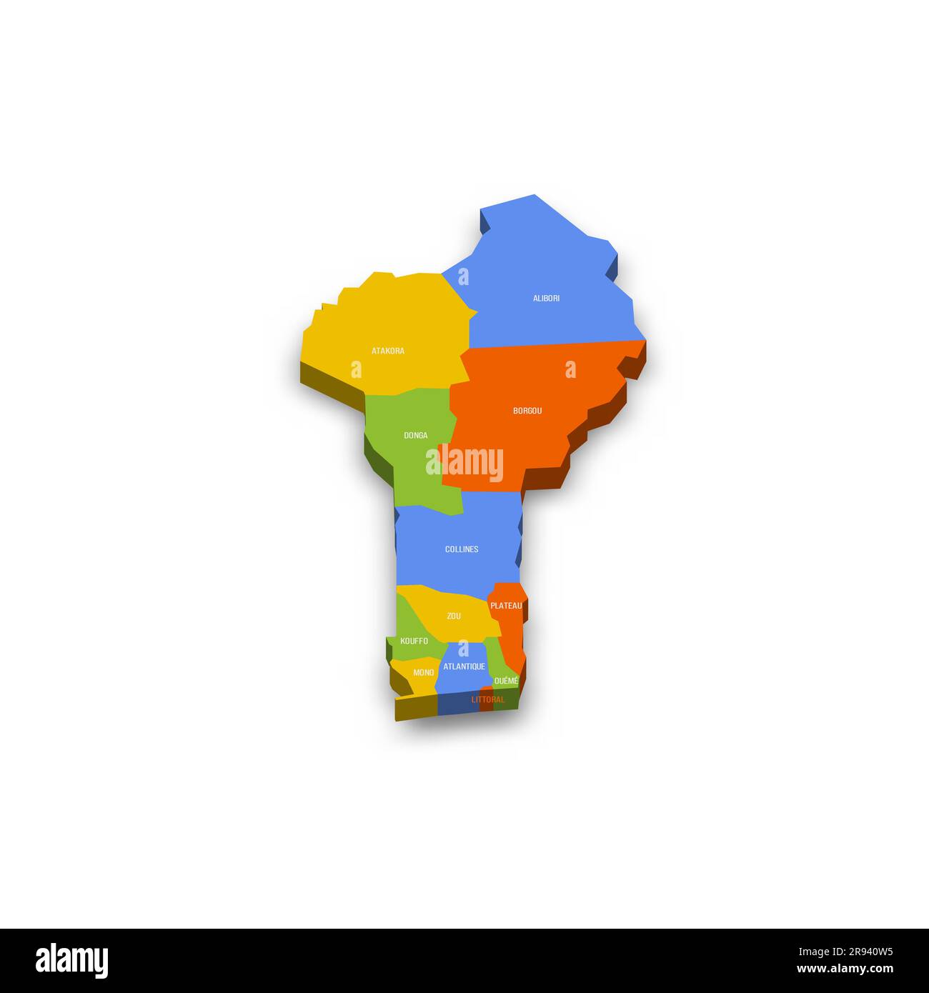 Benin political map of administrative divisions - departments. Colorful ...