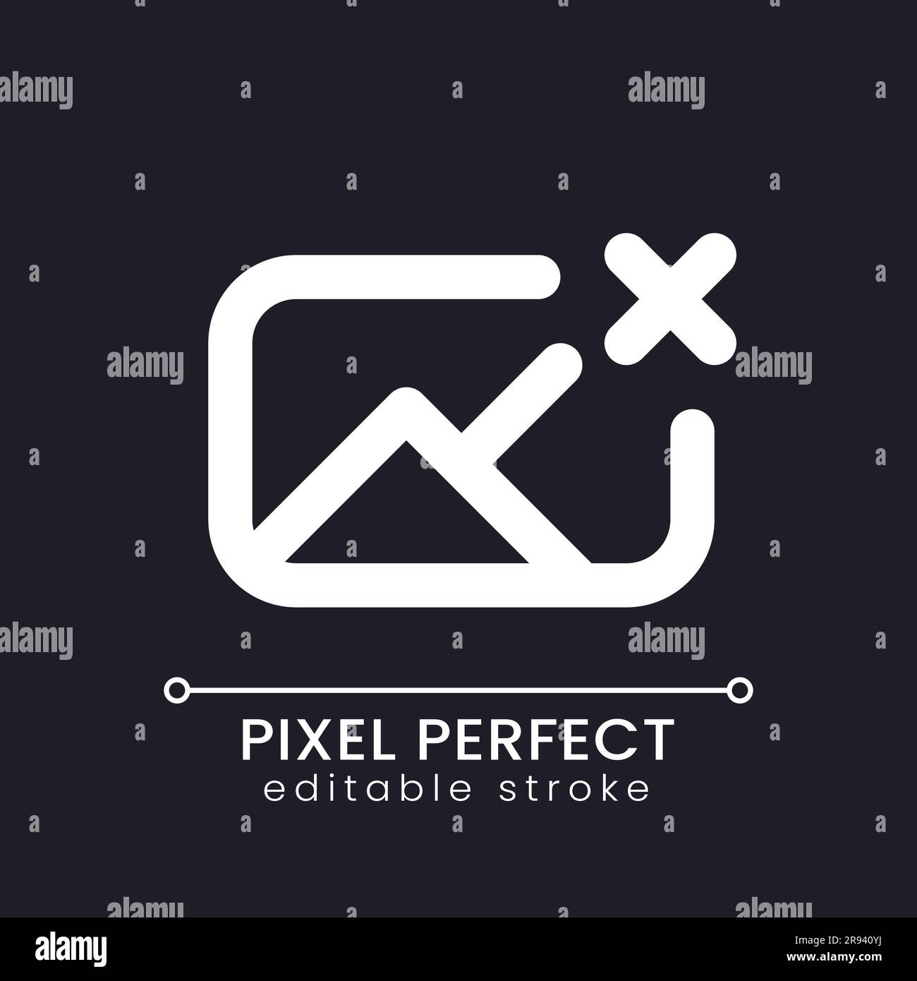 Remove photo file pixel perfect white linear ui icon for dark theme Stock Vector Image & Art - Alamy