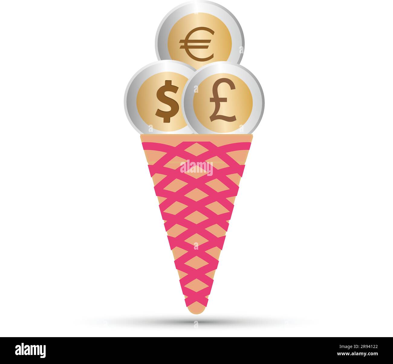 Ice cream cone with coins instead of scoops Stock Vector Image & Art ...