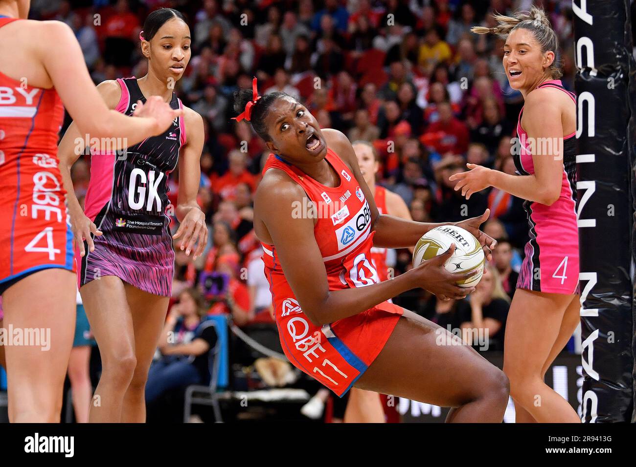 Sydney, Australia. 24th June, 2023. Romelda Aiken-George of the Swifts ...