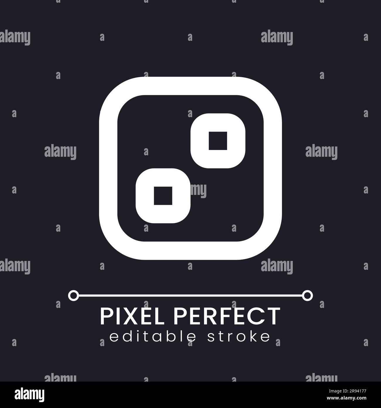 Pixelated transition effect white linear ui icon for dark theme Stock ...