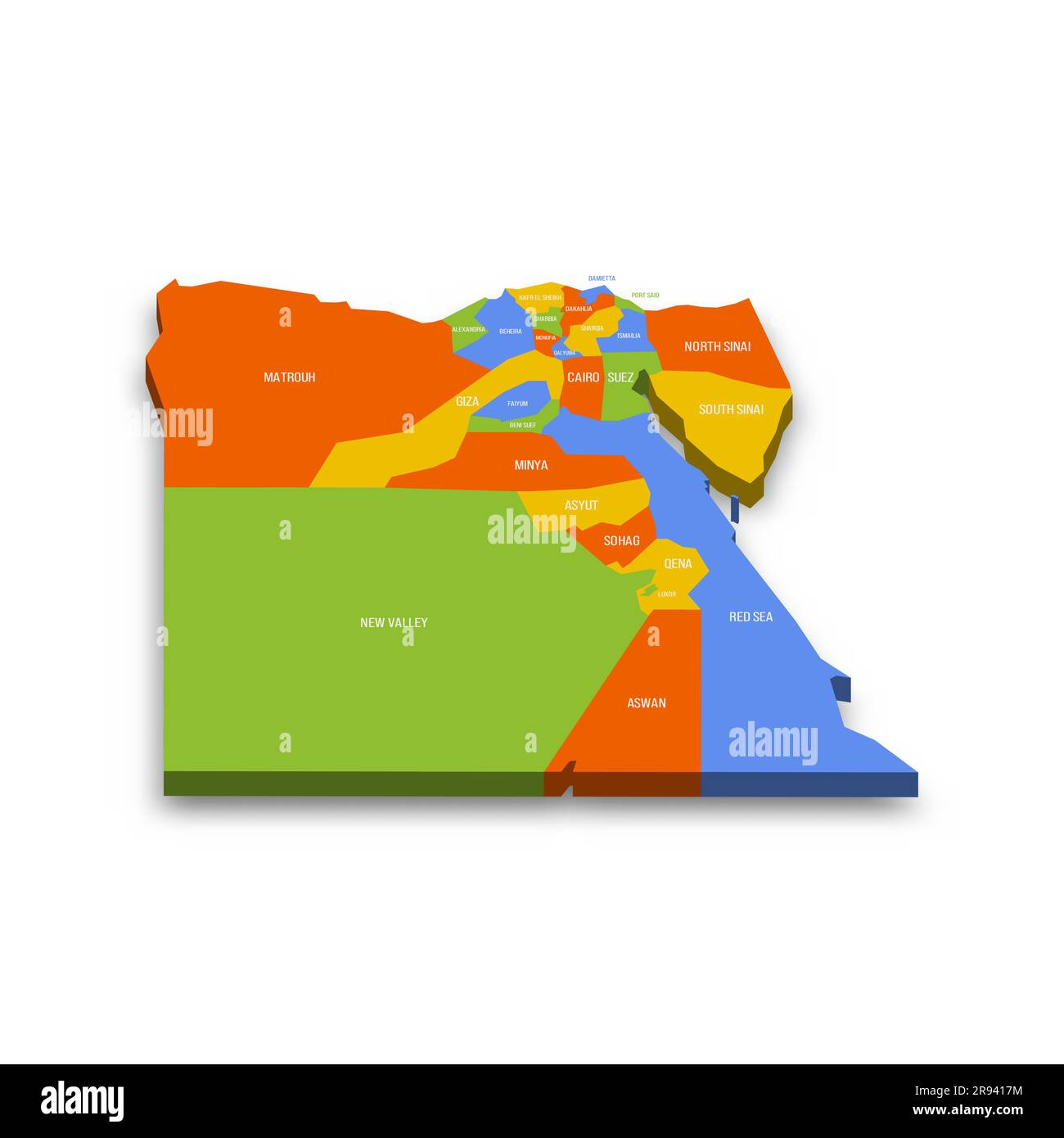 Egypt political map of administrative divisions - governorates ...