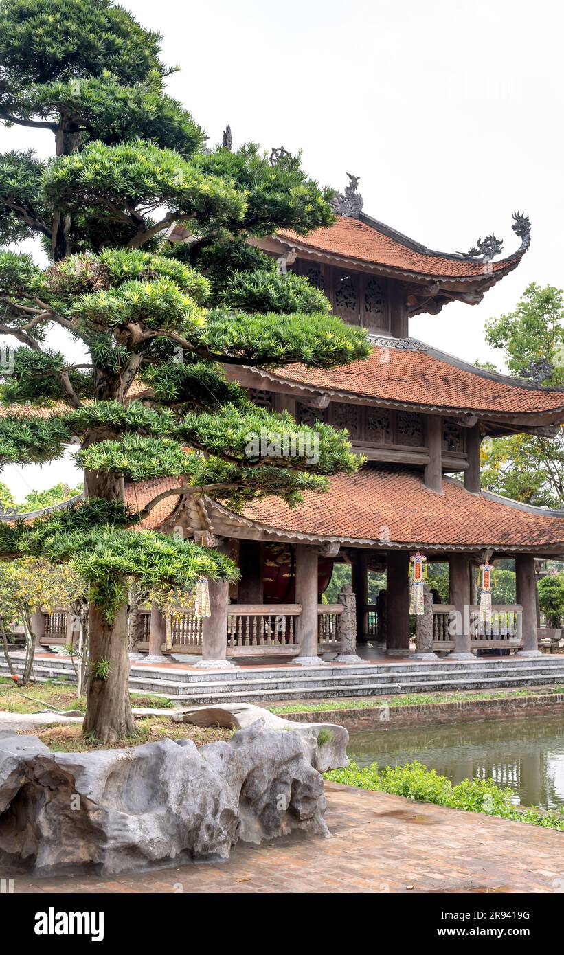 Famous ancient temple in Hung Yen province, Vietnam. Nom pagoda is also ...