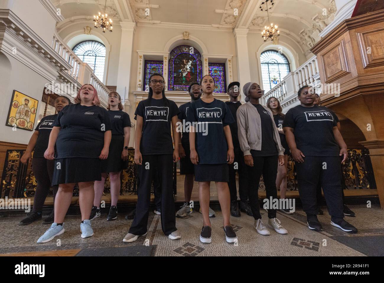 London, UK. 24th June, 2023: Choir performs as part of the Wrenathon ...