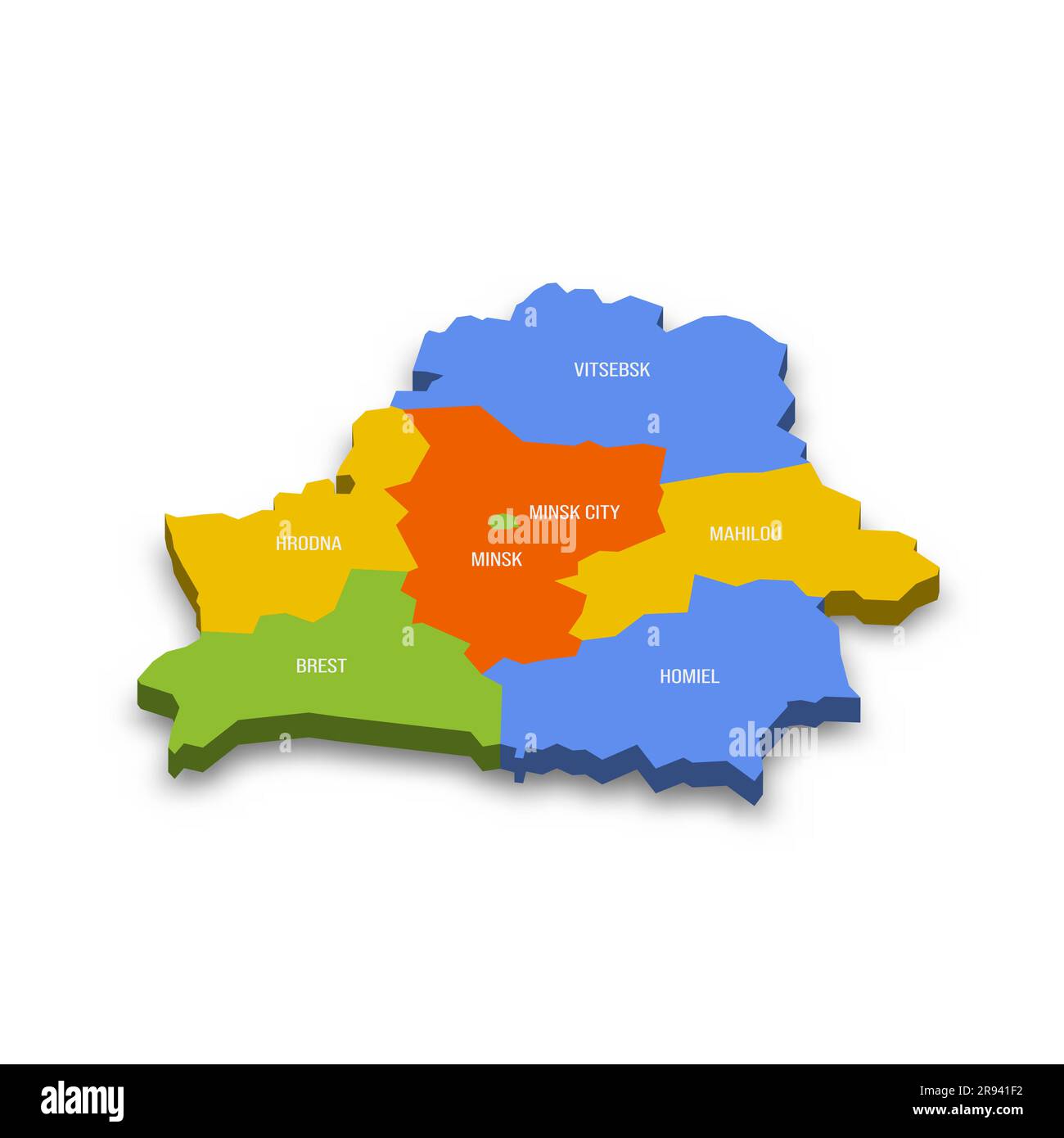Belarus political map of administrative divisions - regions and one ...