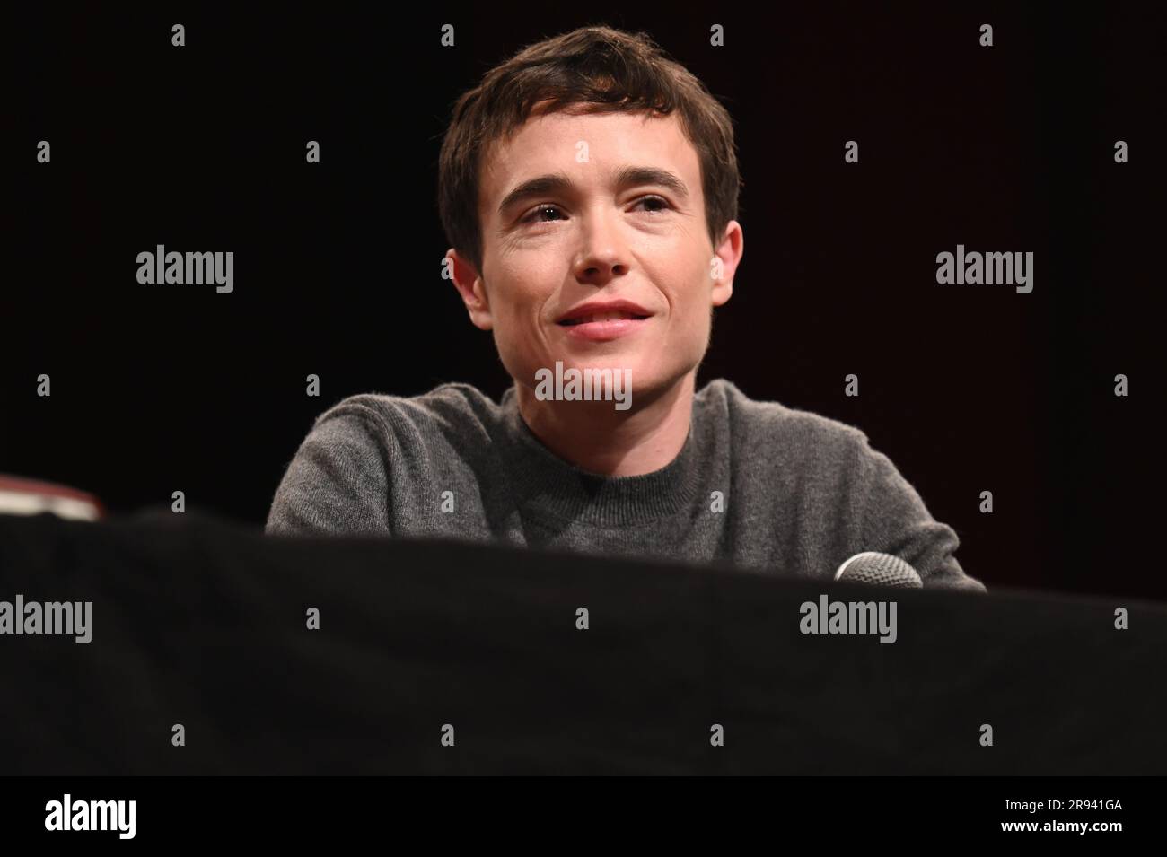 Cologne, Germany. 23rd June, 2023. Canadian actor Elliot Page speaks at ...