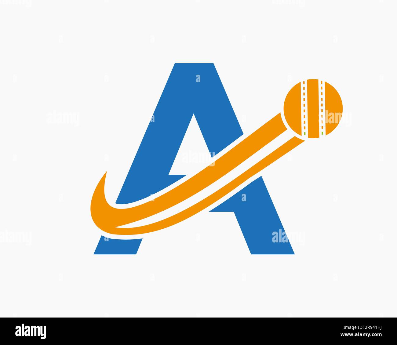 Initial Letter A Cricket Logo Concept With Moving Ball Icon For Cricket ...