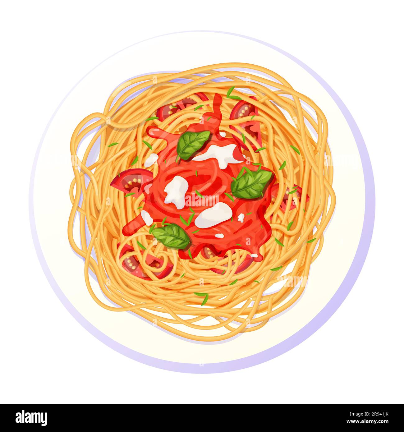 Animated Spaghetti Spaghetti 2d Vector Illustration Cartoon In White