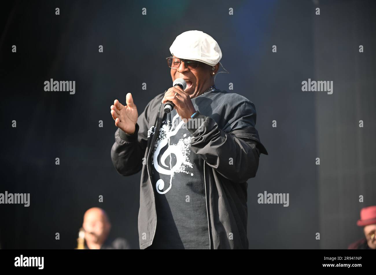 Chris Amoo of The Real Thing British band performs at Lets Rock Leeds ...