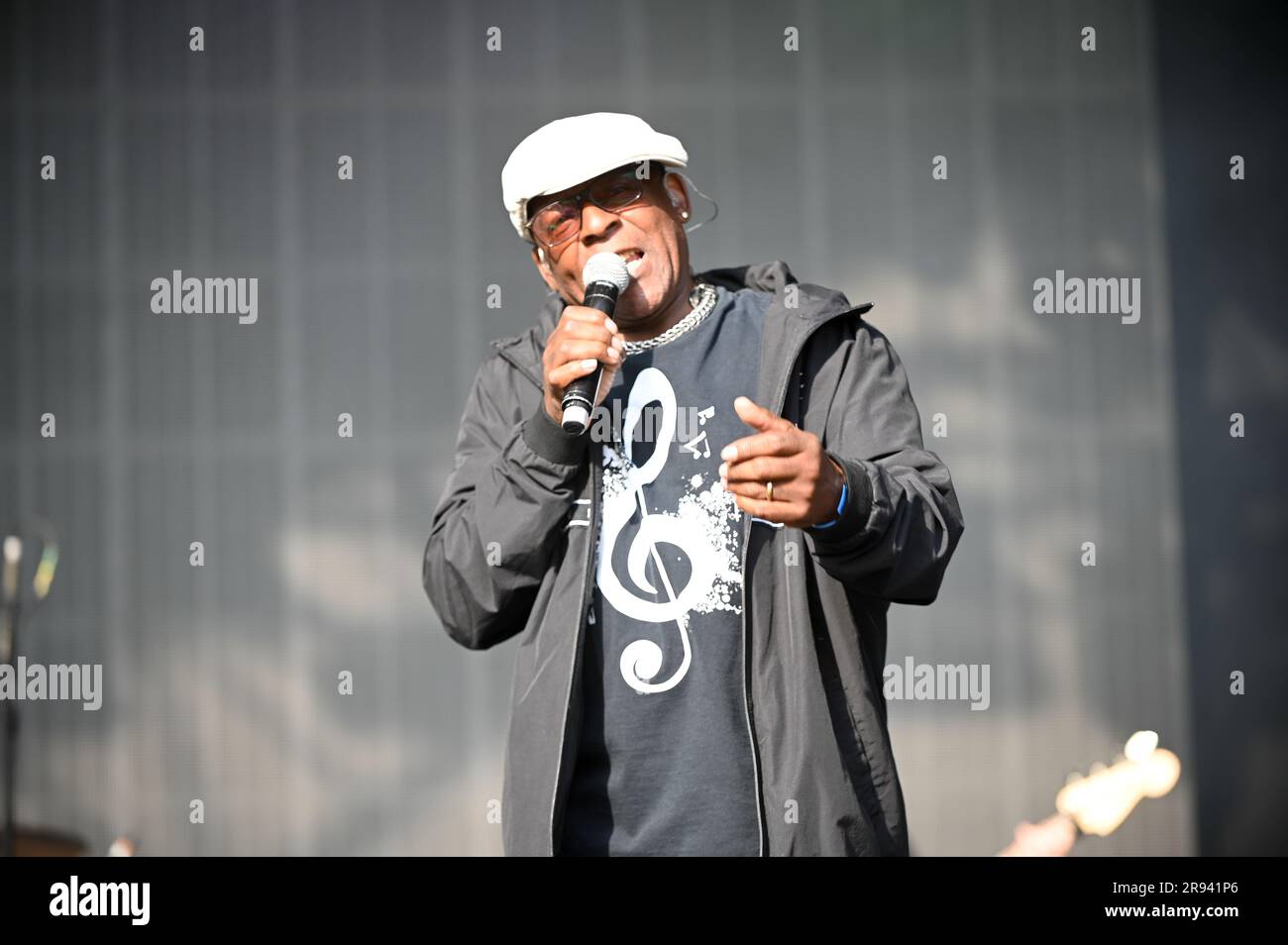 Chris Amoo of The Real Thing British band performs at Lets Rock Leeds ...