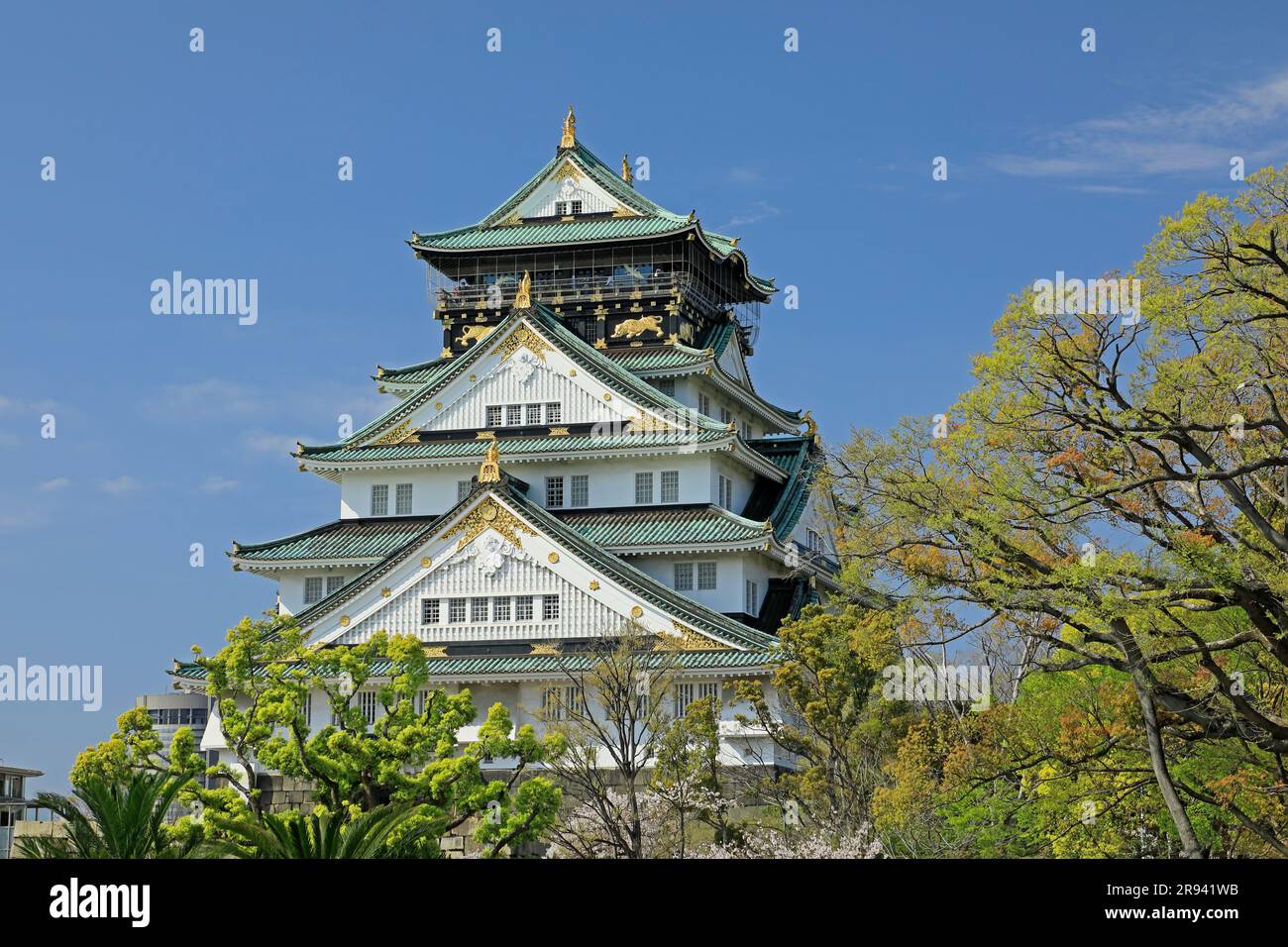 Japan castle spring osaka hi-res stock photography and images - Alamy