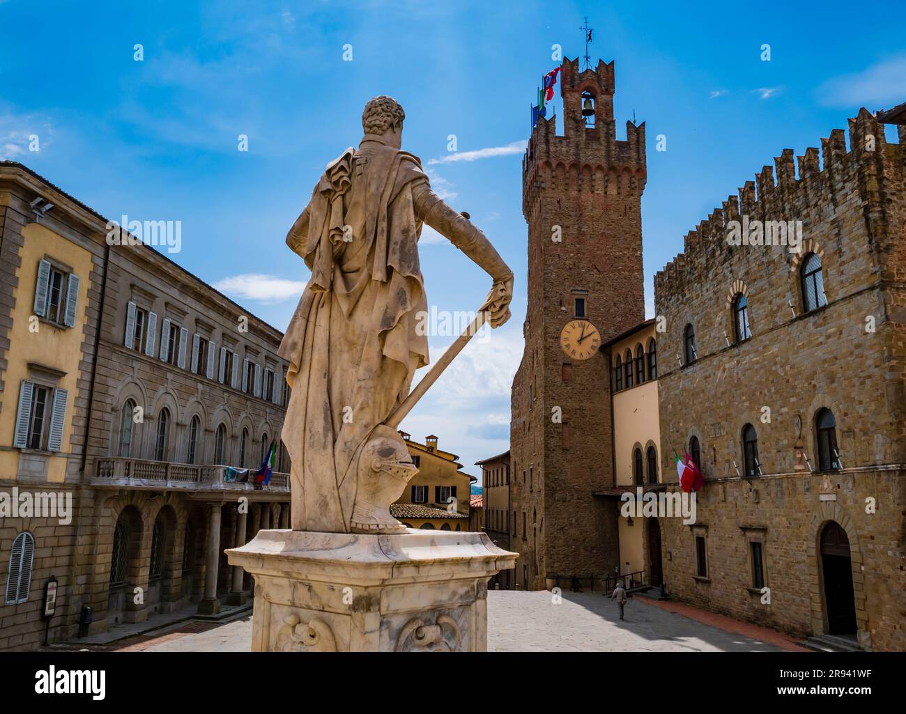 Arezzo, impressive view of Piazza Duomo and its historical buildings ...