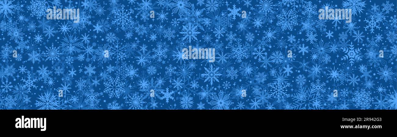 Blue monochrome Christmas banner with snowflakes. Vector illustration Stock Vector Image & Art ...