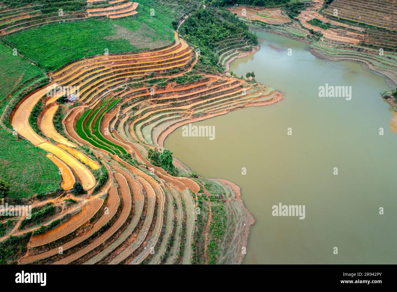 The reservoir of the hydroelectric power plant is surrounded by ...