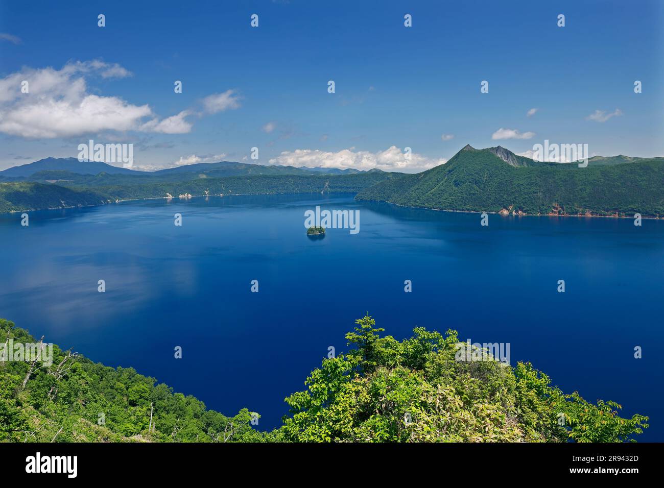 Lake Mashu and Mount Mashu Stock Photo - Alamy