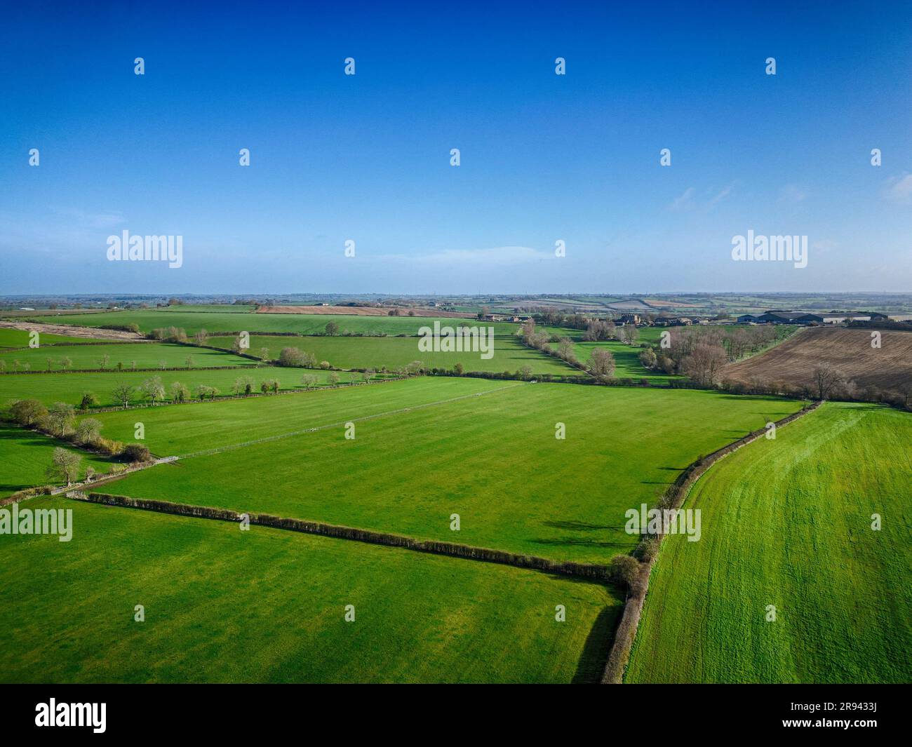 An aerial view of a lush green rural landscape in Buckinghamshire Stock ...