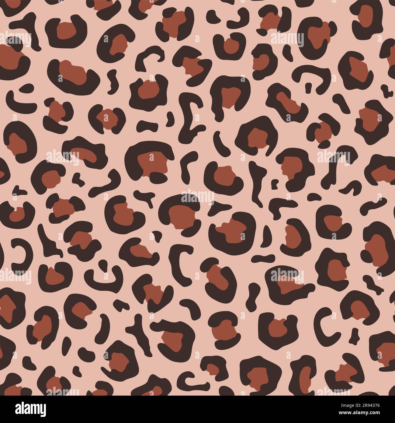 Seamless leopard pattern in brown and beige colors. Flat vector ...