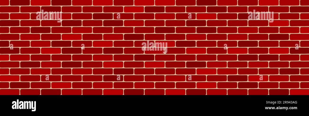 Red brick wall background. Long vector banner Stock Vector Image & Art ...
