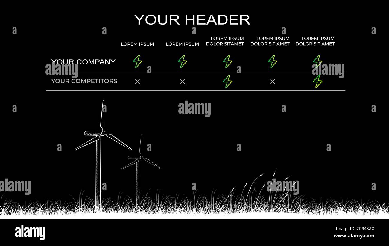 Clean energy comparison chart template Stock Vector Image & Art - Alamy