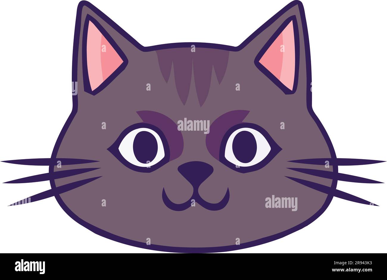 Cute cat face over white Stock Vector Image & Art - Alamy