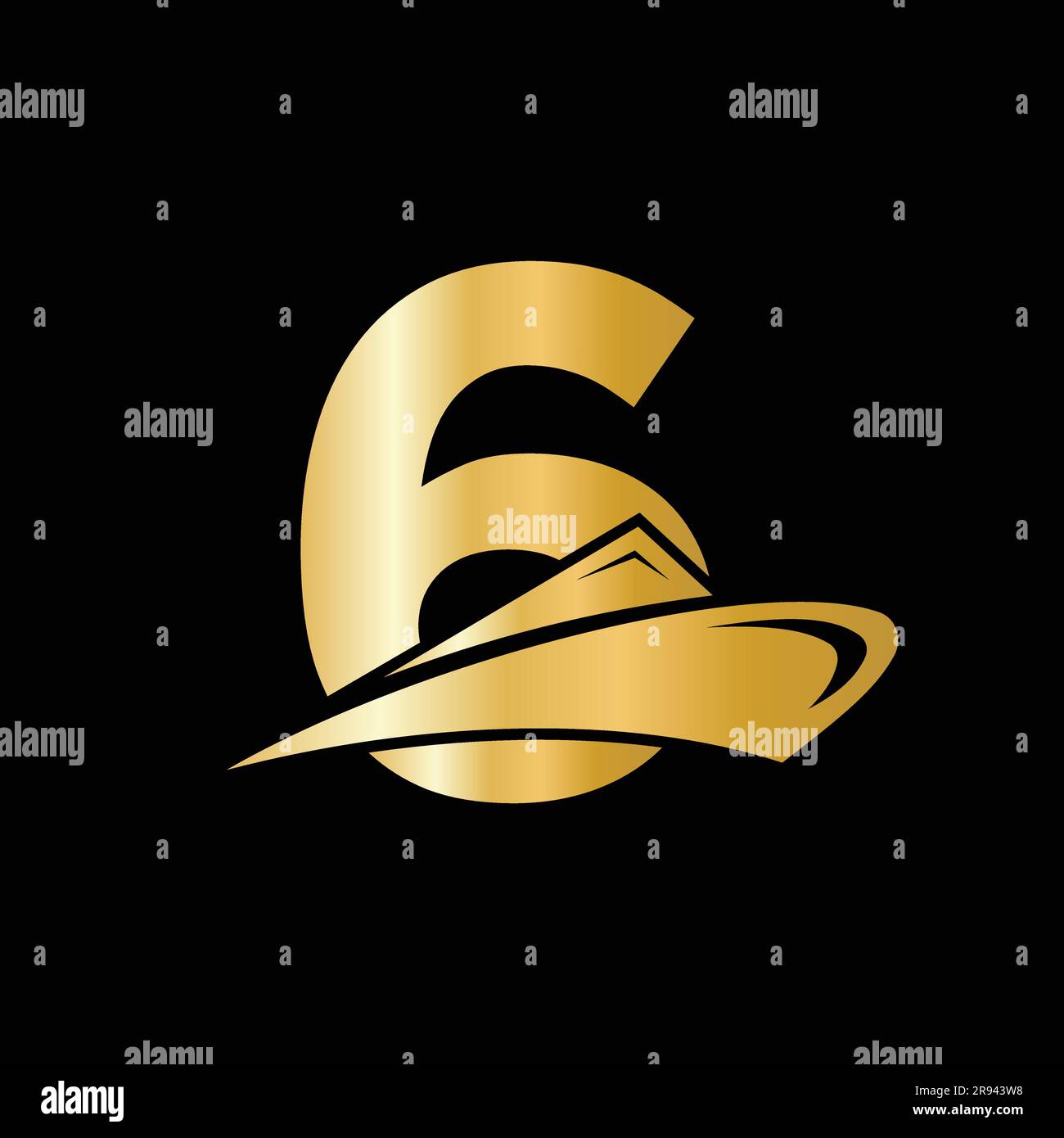 Initial Letter 6 Cruise Ship Logo Boat Icon. Yacht Symbol, Marine ...