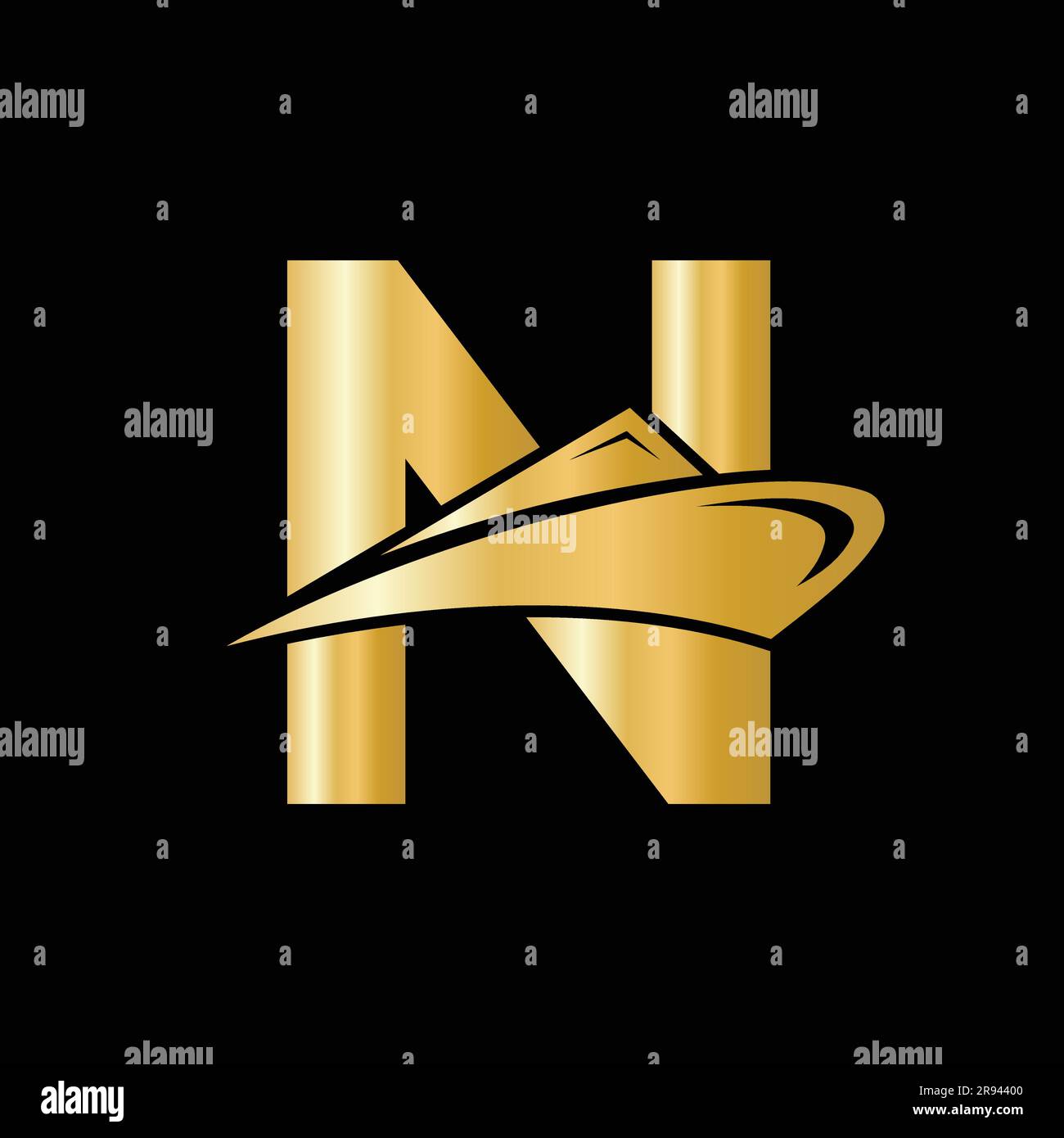 Initial Letter N Cruise Ship Logo Boat Icon. Yacht Symbol, Marine ...