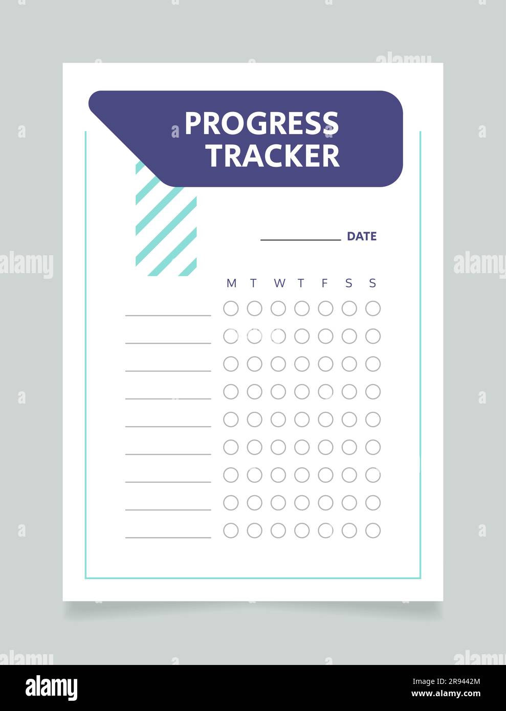 Education progress tracker worksheet design template Stock Vector Image ...