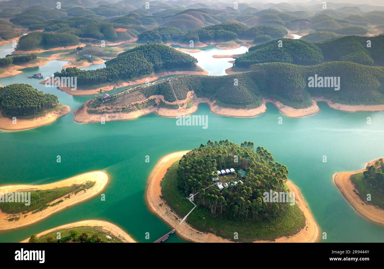 Small islands at Thac Ba Lake, TT. Yen Binh, Yen Binh district, Yen Bai ...