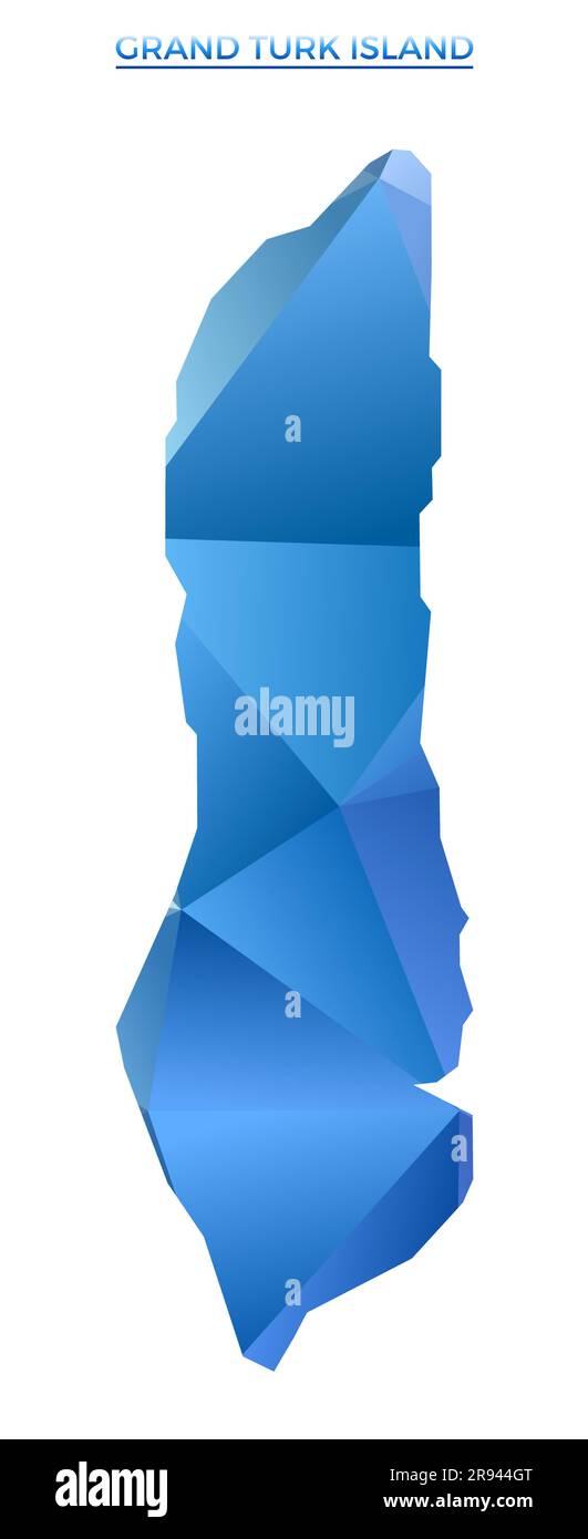 Vector polygonal Grand Turk Island map. Vibrant geometric island in low ...