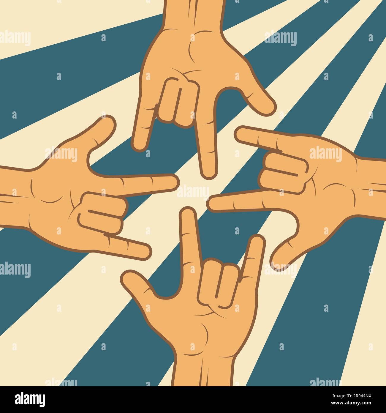 rock hand gesture vector background illustration concept design ...