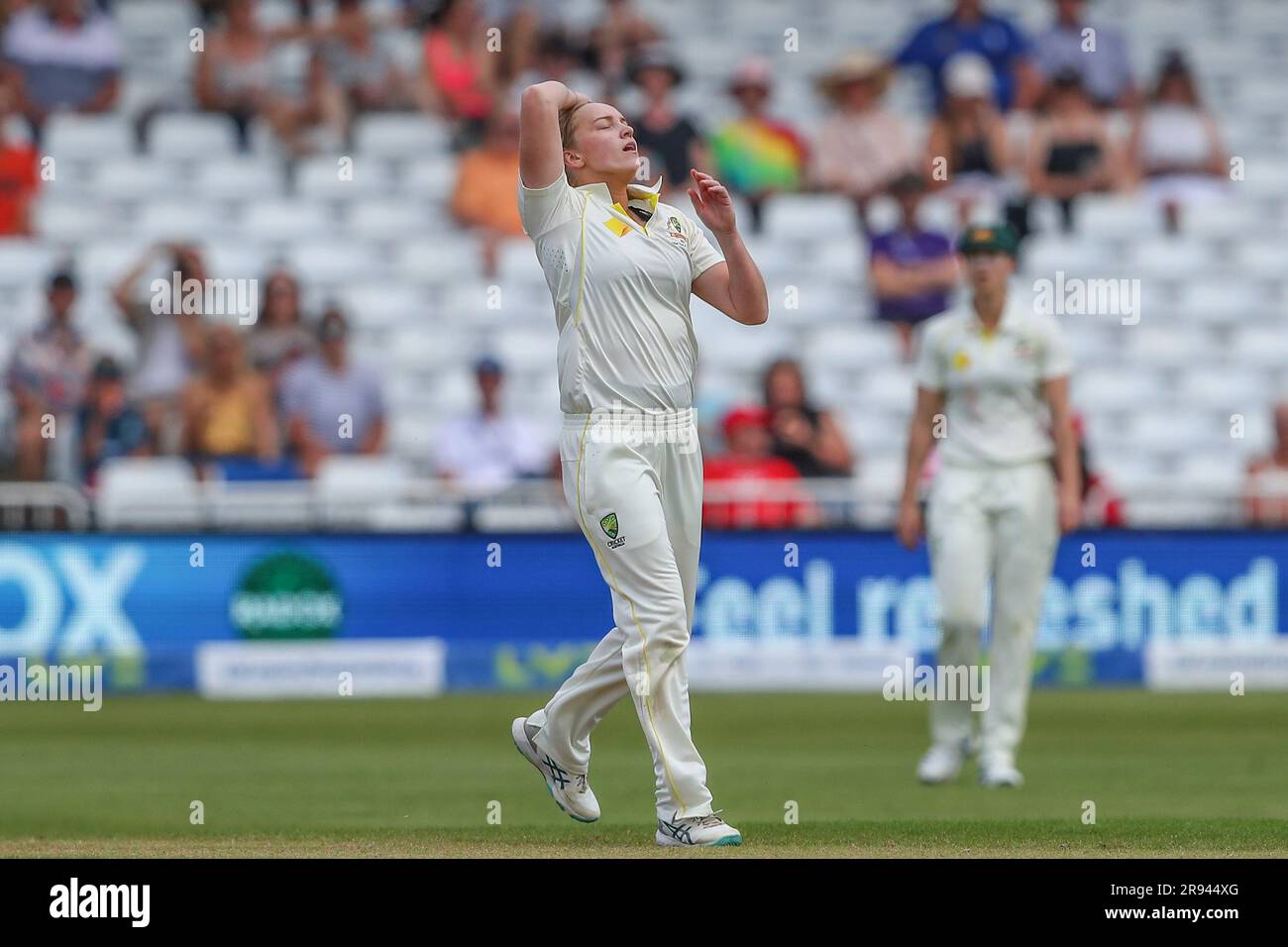Kim Garth of Australia reacts during the Metro Bank Women's Ashes 2023 ...