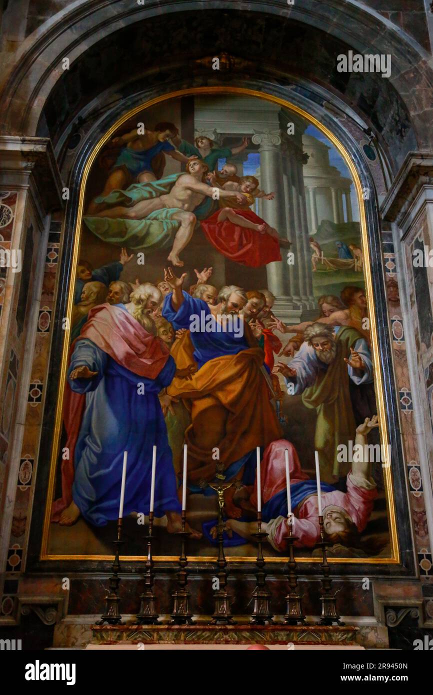Golden historical interiors of Saint Peter's Basilica with Bernini ...