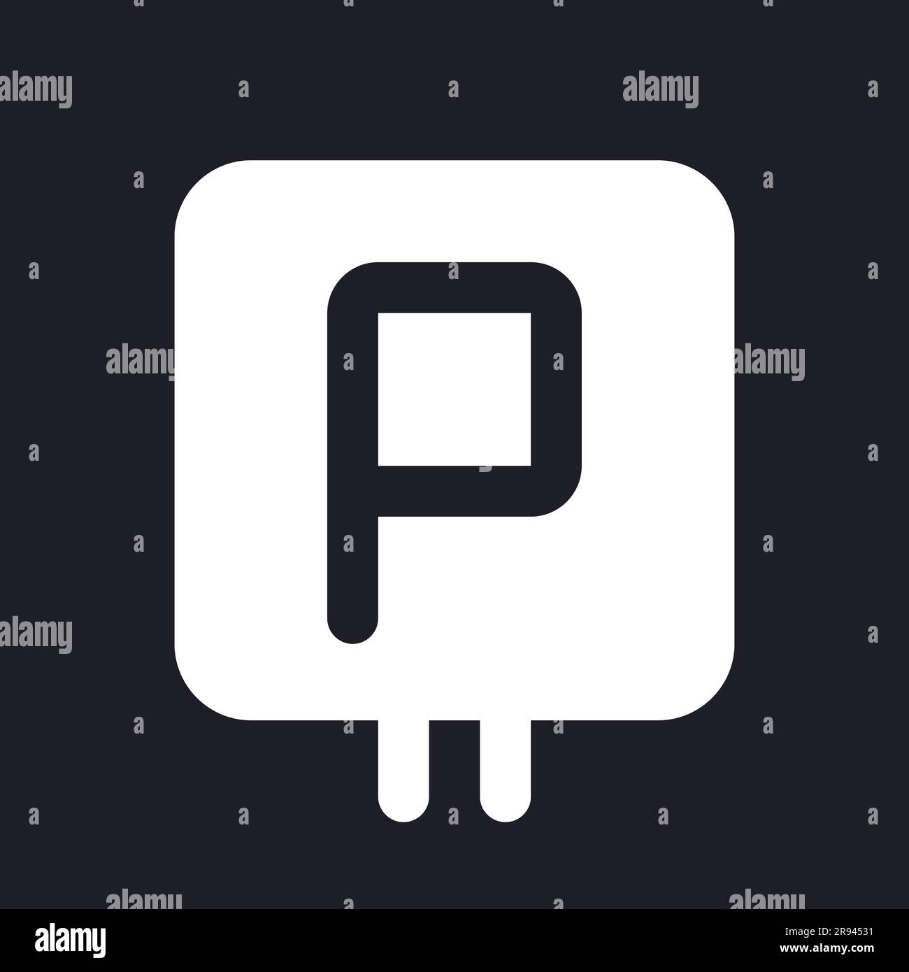 Parking space dark mode glyph ui icon Stock Vector Image & Art - Alamy