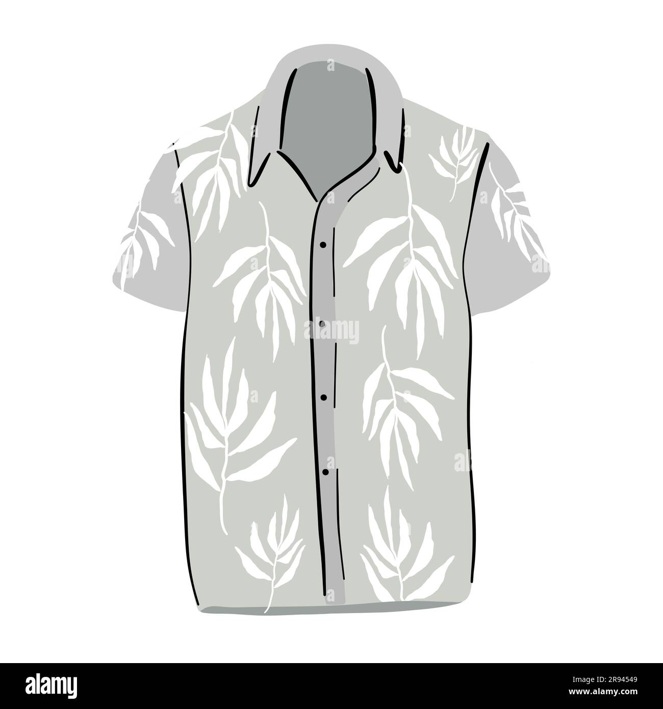 Dress shirts button down. Short sleeve. Vector illustration. Isolated ...