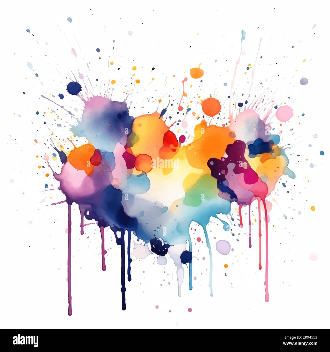 colourful watercolour splatter design with drips Stock Vector Image ...