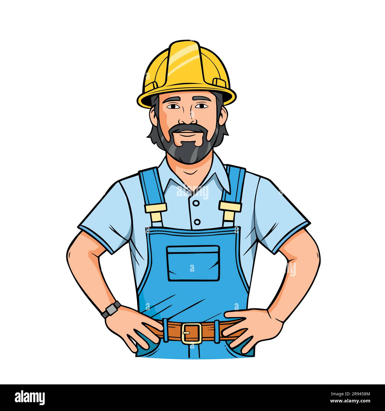 Young man builder standing Stock Vector Images - Alamy
