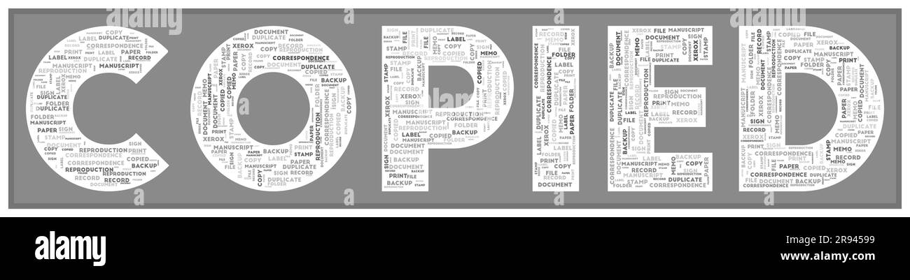 COPIED text filled with related keywords of various sizes. Copied word ...