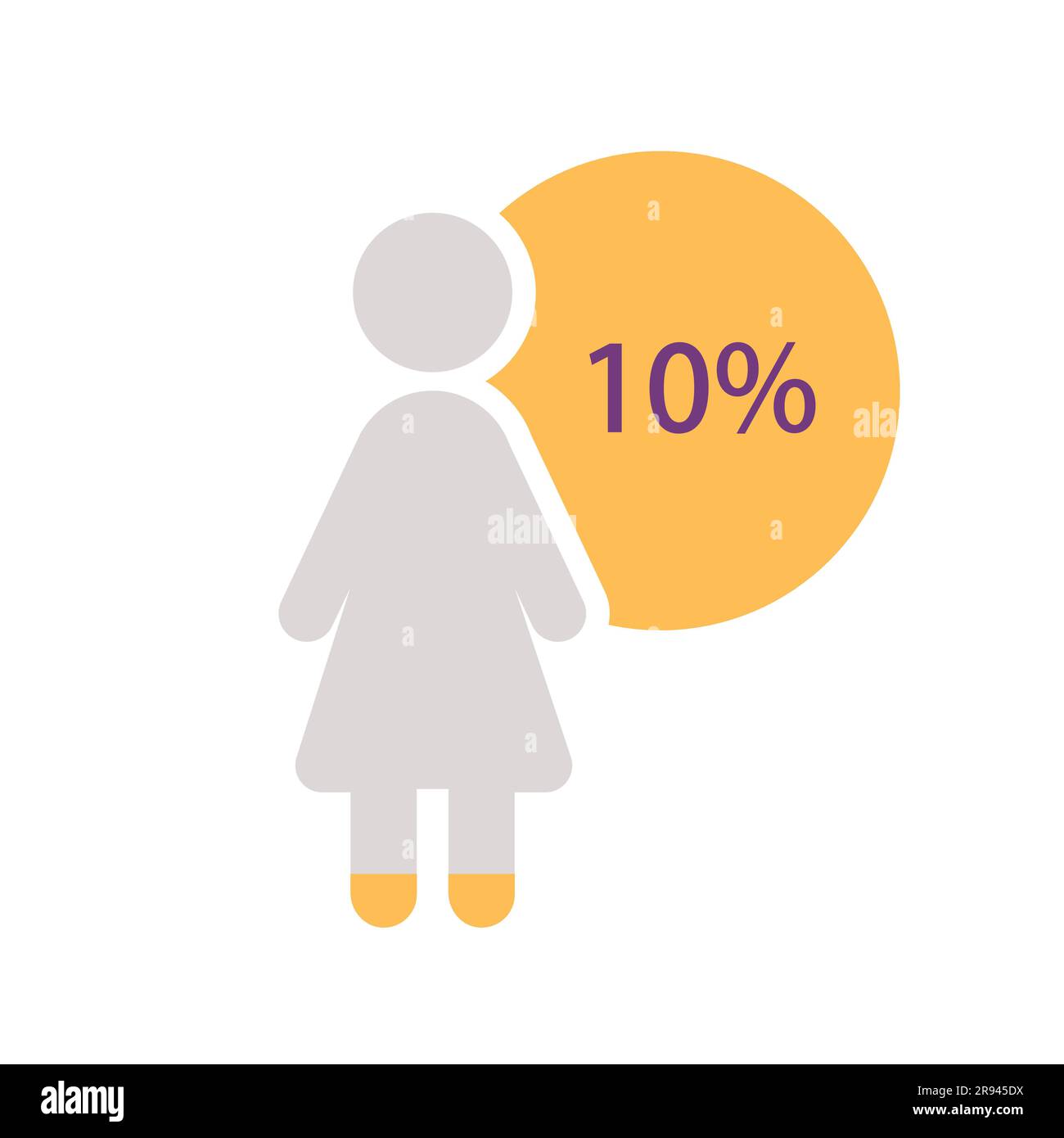 Woman silhouette infographic chart design template with ten percentage ...