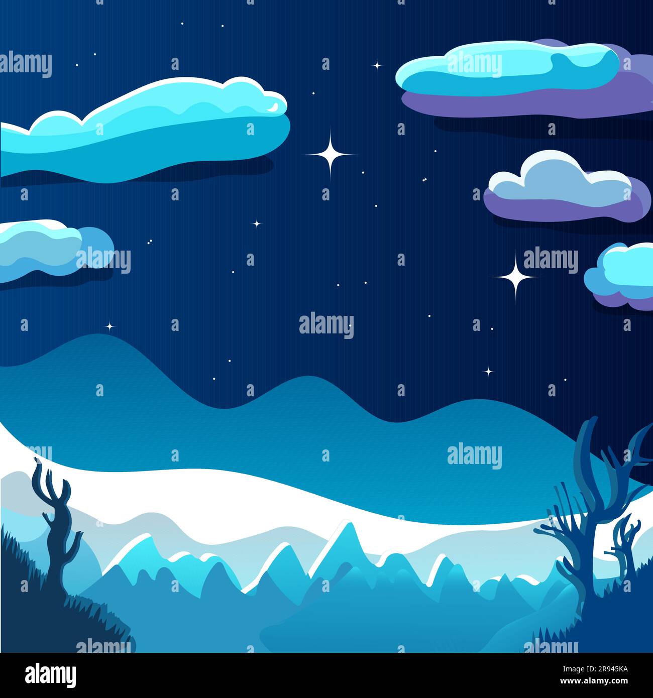 Mountain panorama starry sky Stock Vector Images - Alamy
