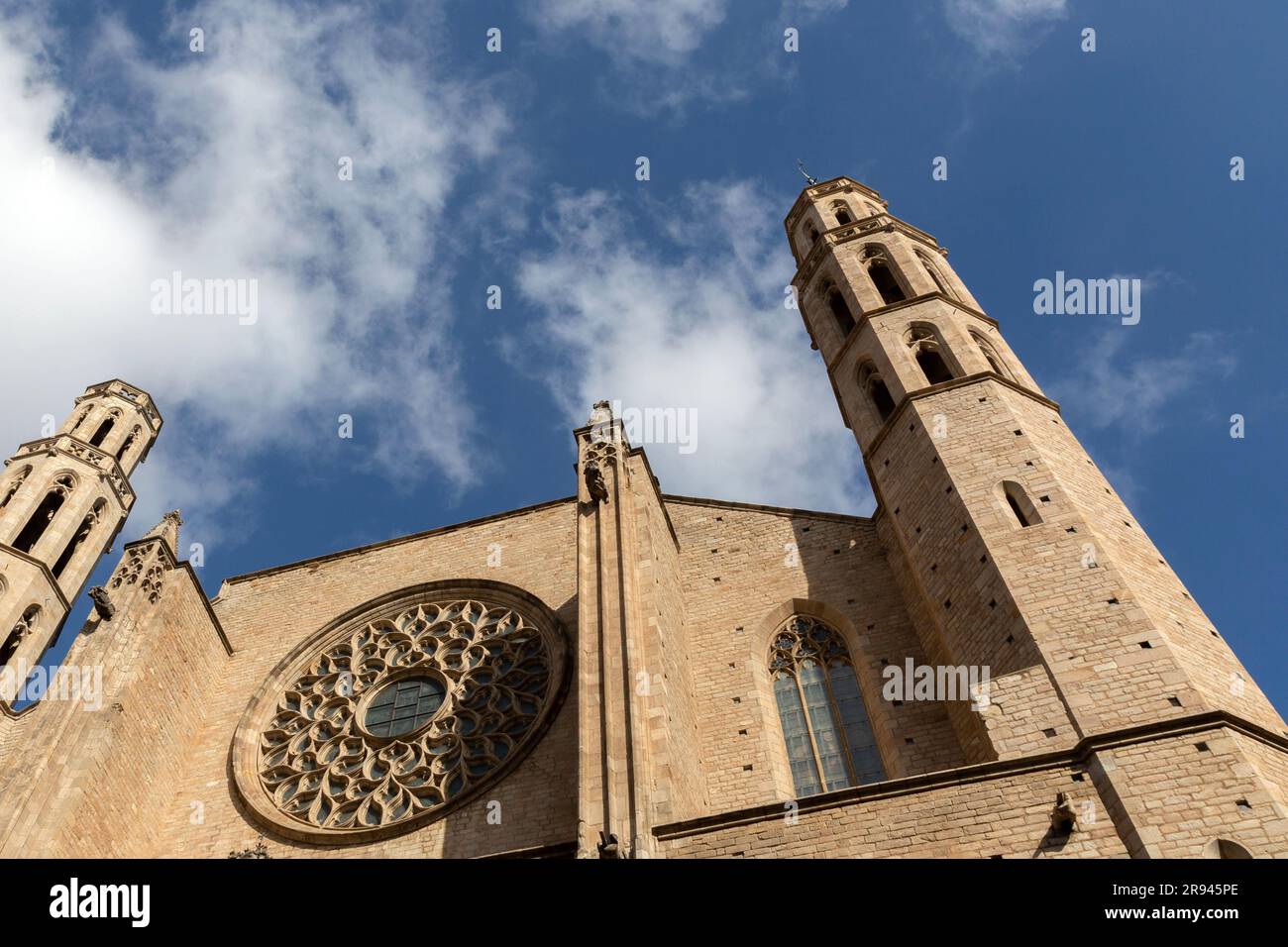 Santa Maria del Mar church in the Ribera district of Barcelona, built ...