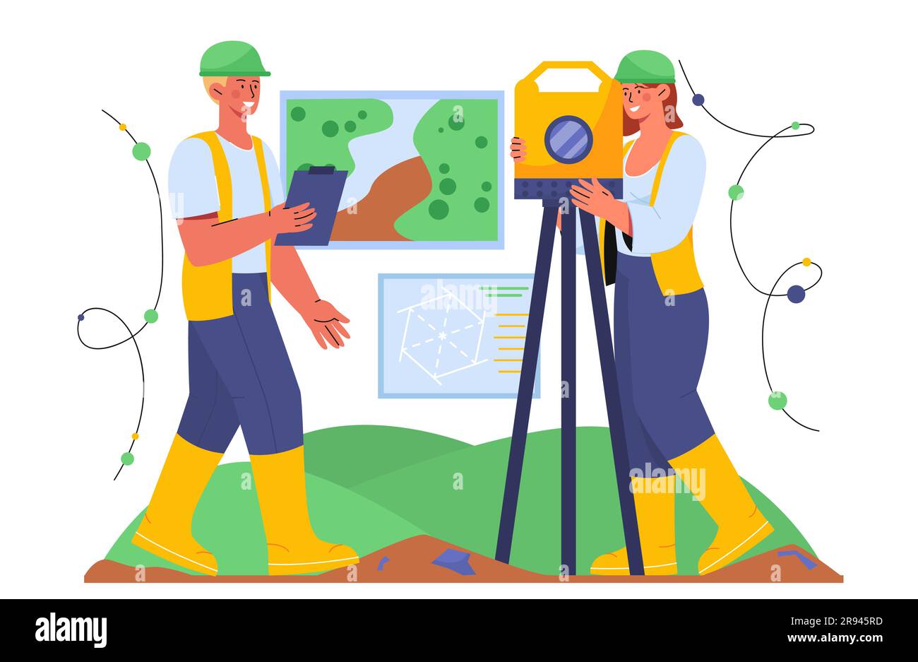 Surveyor vector cartoon hi-res stock photography and images - Alamy
