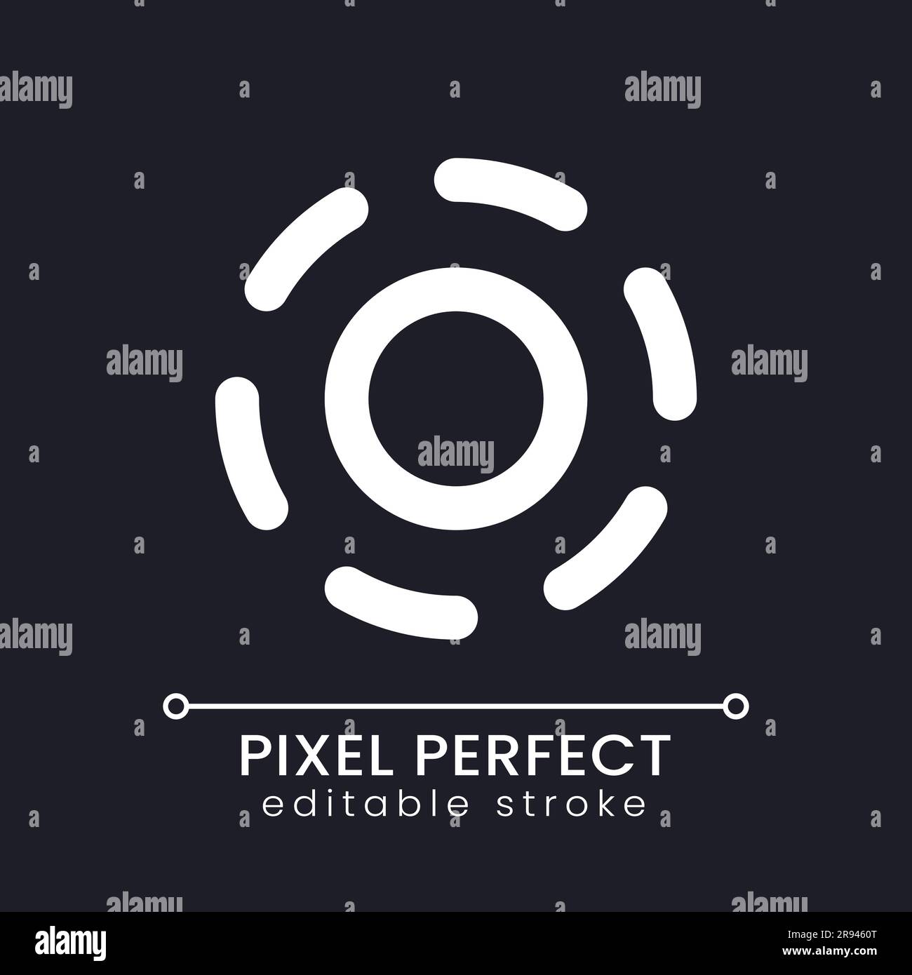 Breathe Animation Effect Pixel Perfect White Linear Ui Icon For Dark Theme Stock Vector Image