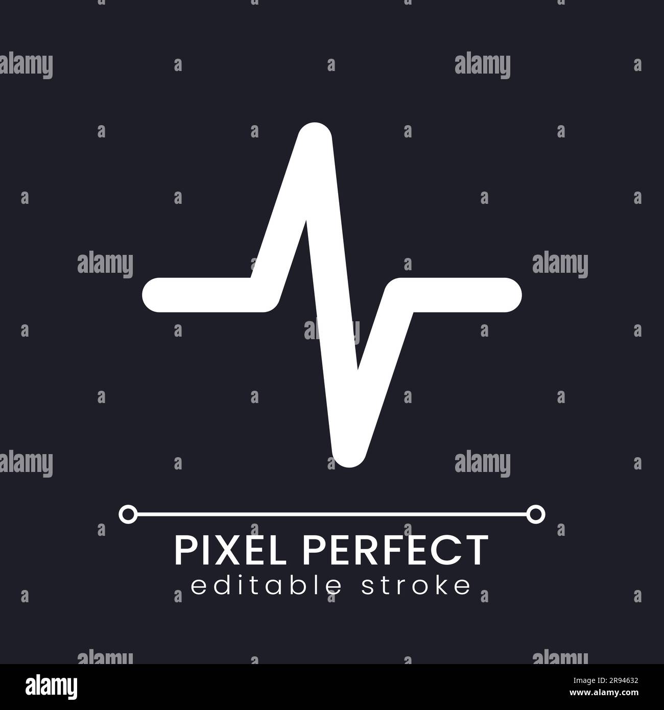 Heartbeat animation effect pixel perfect white linear ui icon for dark ...