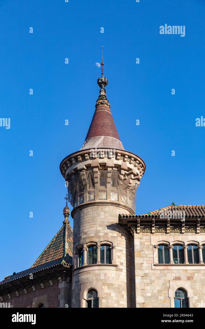 Architectural detail from the typical ornate buildings of Barcelona ...