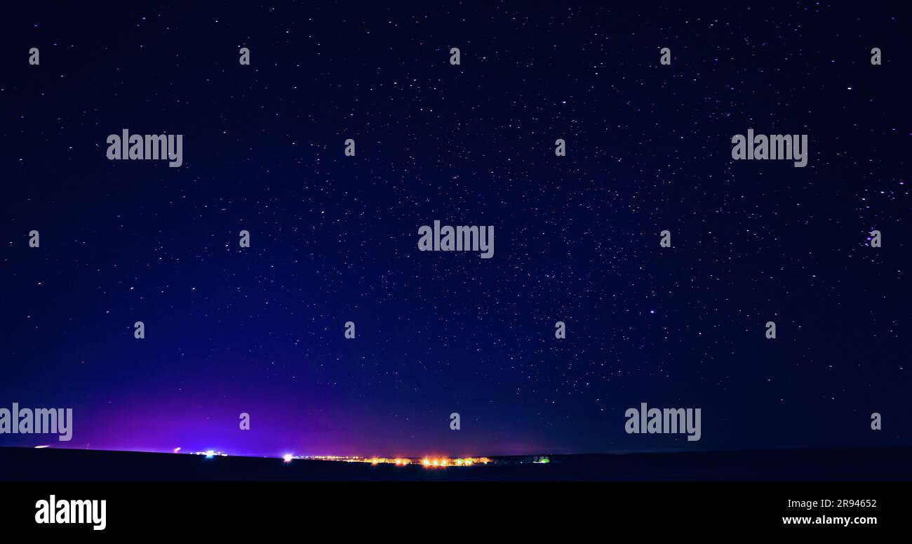 Night Dark Blue Sky Glowing Stars Background Backdrop With Sky Gradient ...