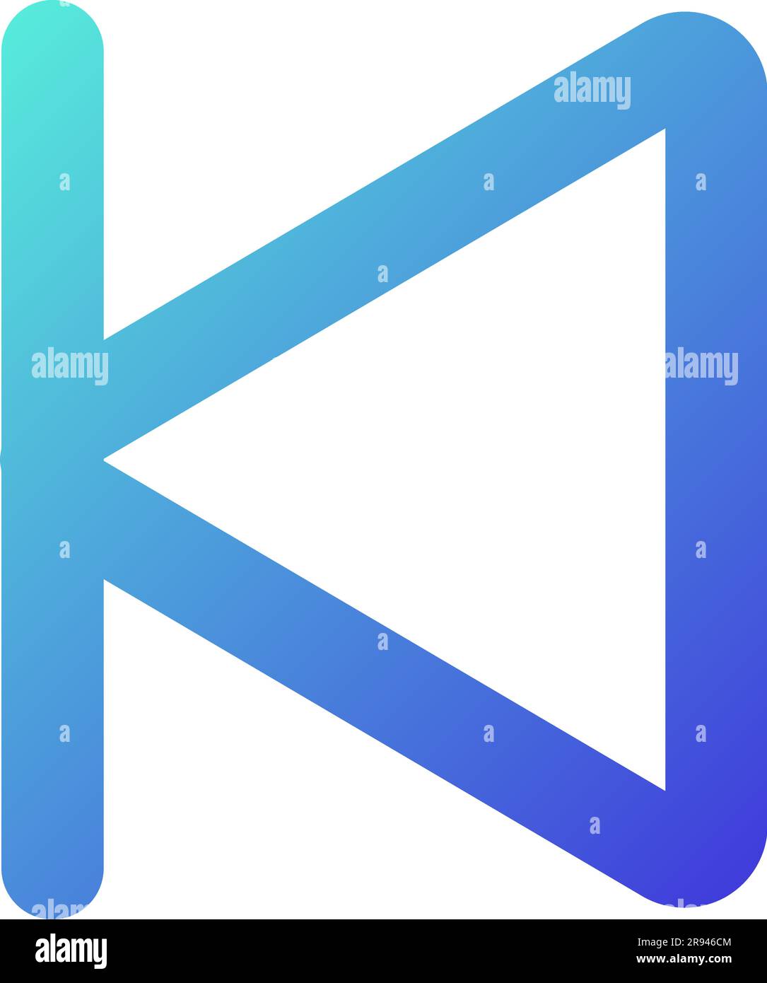 Skip to start pixel perfect gradient linear ui icon Stock Vector Image & Art - Alamy